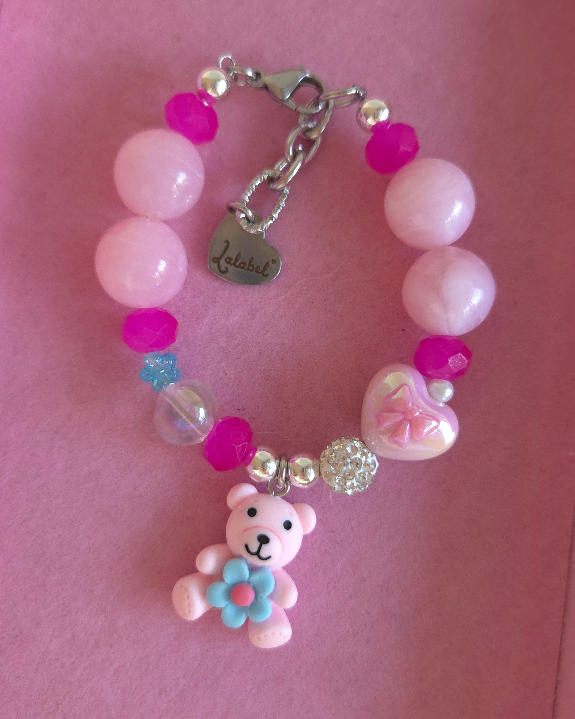 Pink cutesy Teddy Bracelet – Color Crush | Dopamine Dressing | Stateme ...